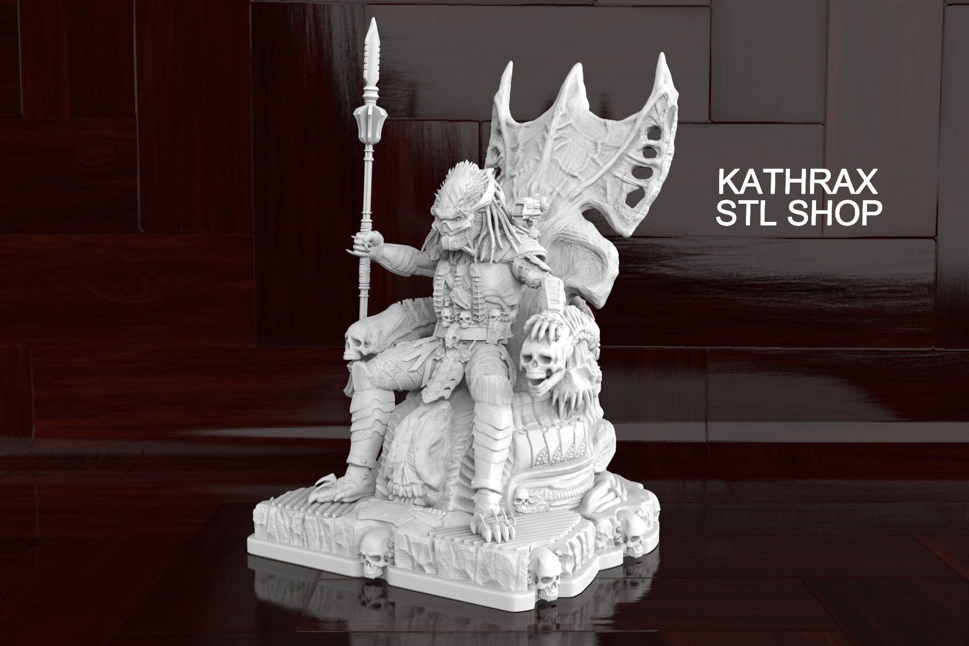 Predator on Throne 3D Print STL File - Etsy