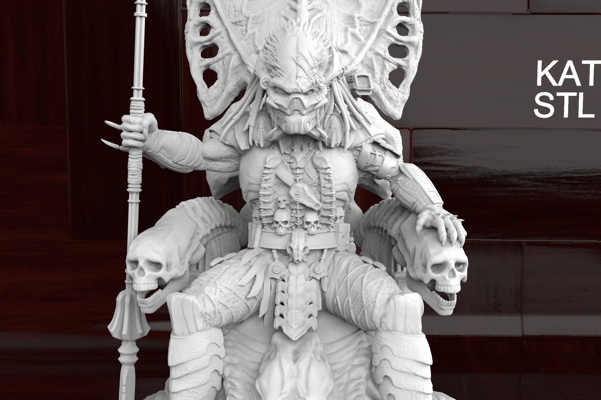 Predator on Throne 3D Print STL File - Etsy