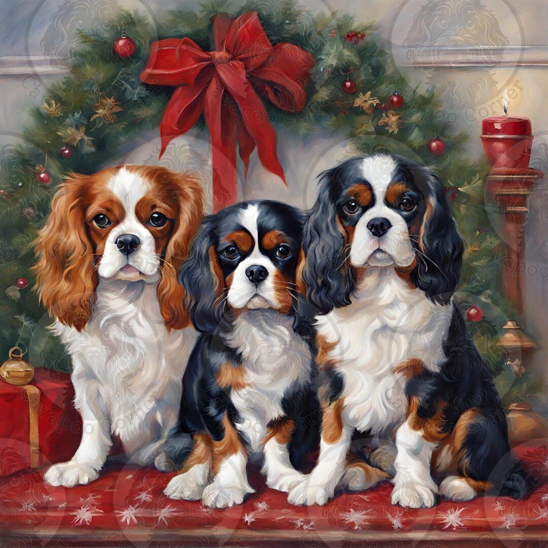Cavalier King Charles Spaniels Dogs Pack of 10 Greeting Cards Standard ...