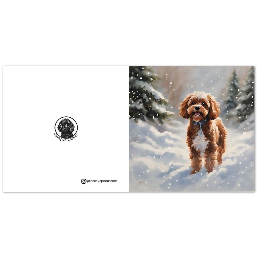 Ruby Cavapoo in the Snow Pack of 10 Greeting Cards With Standard ...