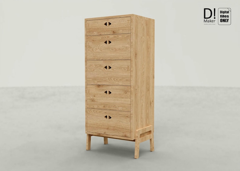 How Tall, Narrow, Five-drawer Unit. Digital File for Cutting and ...