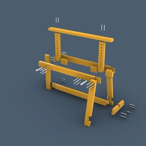 Easel 02. DIY, Sawhorse, DXF, DIY. Blueprints. Blueprints. Digital Item ...