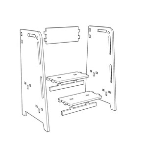 Step Stool With Safety Railing. Montessori Style. Plywood, CNC, DIY ...