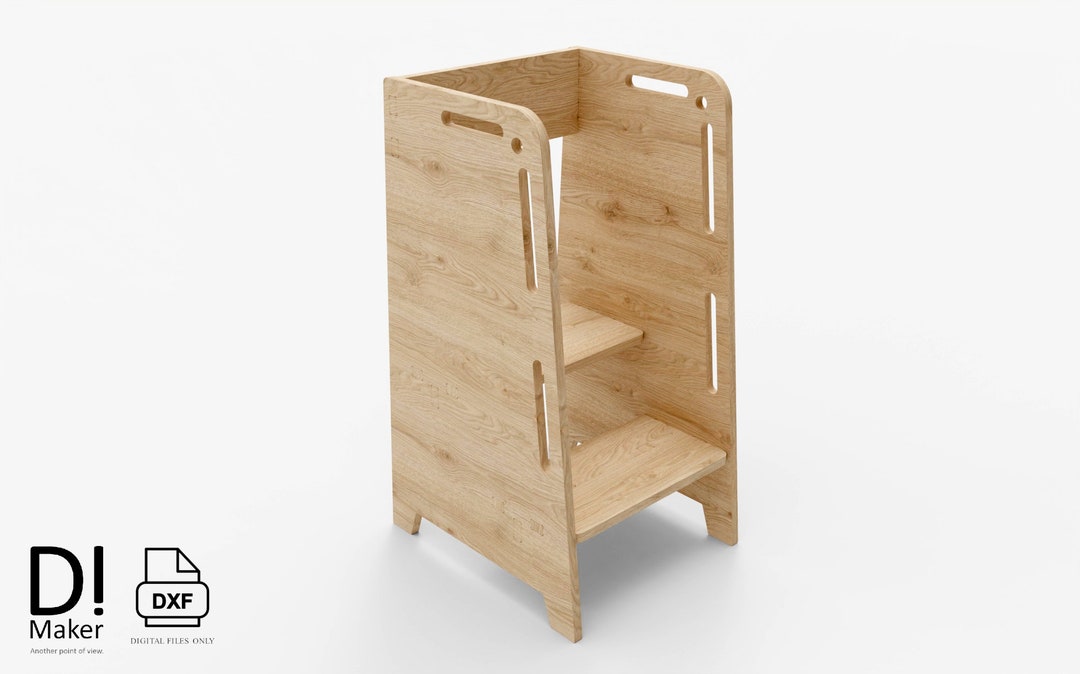 Step Stool With Safety Railing. Montessori Style. Plywood, CNC, DIY ...