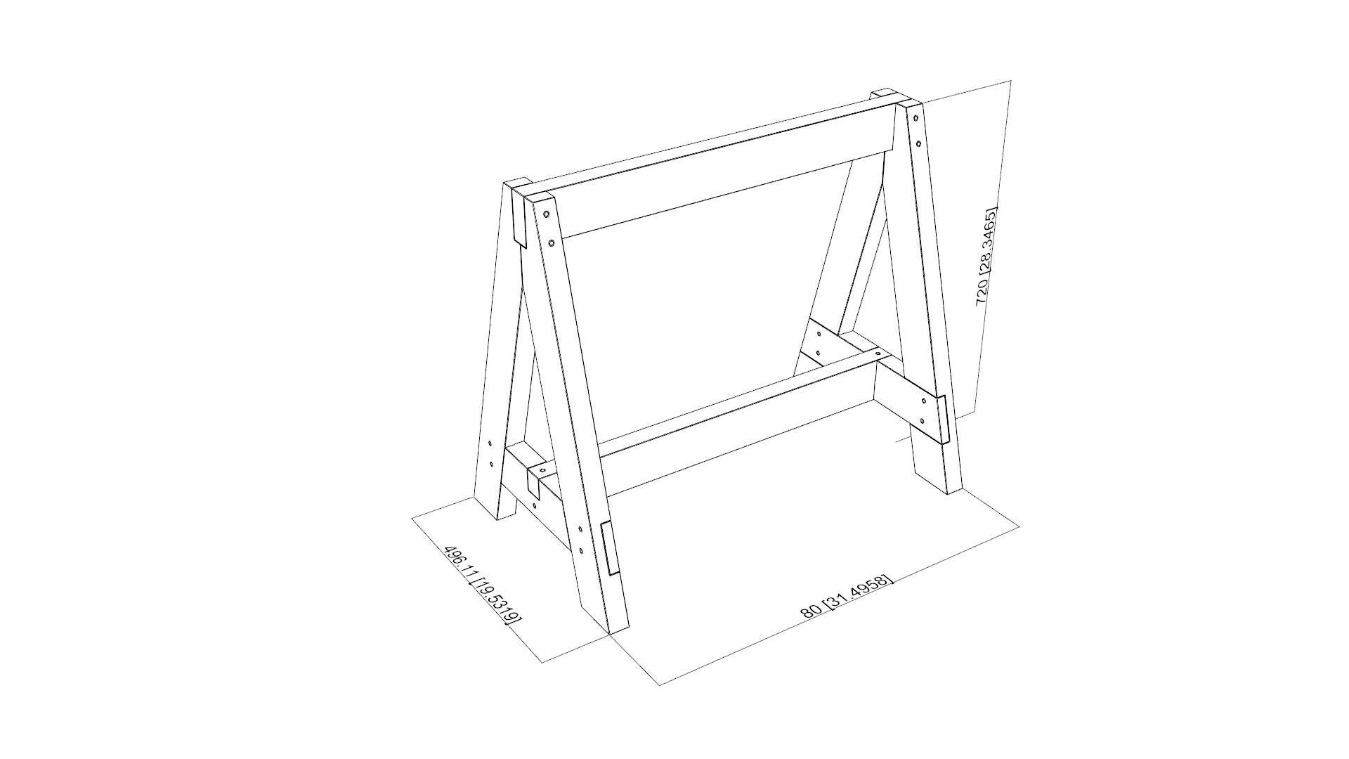 Sawhorse 03 Easel, DXF for CNC, PDF DIY. Plans. Blueprints. Digital ...