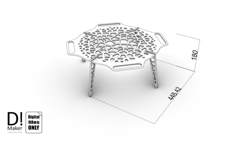 D!maker Detachable Grill. Grill, CNC, Plasma, DXF File. Digital Item ...