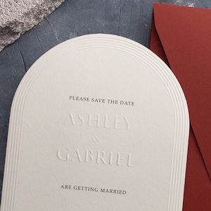 Arch Embossed Wedding Invitation, Letterpress Invite, Emboss Wedding ...