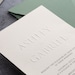 Embossed Wedding Invitation — Letterpress Wedding Invite, Minimalist ...