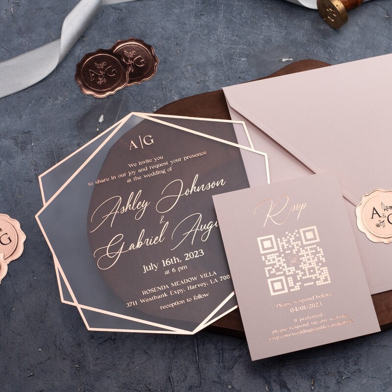 Acrylic Wedding Invitations - Etsy