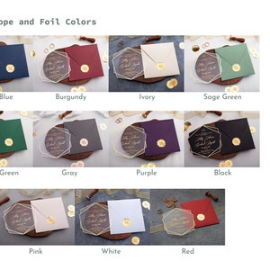Custom Ivory and Gold Acrylic Wedding Invitations, Matte Hexagon Design ...