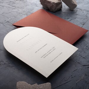 Arch Embossed Wedding Invitation, Letterpress Invite, Emboss Wedding ...