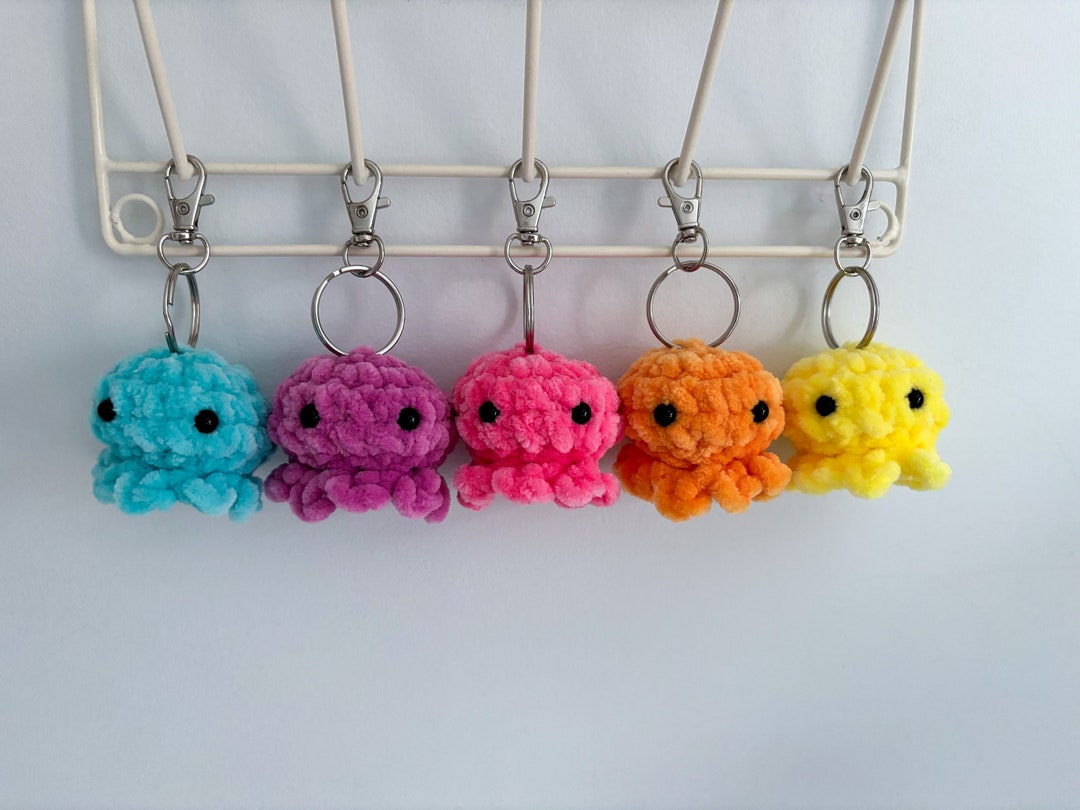 Crochet Octopus Keyring Octobuddy Handmade Pocket Pal Keychain Worry ...