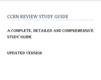 CCRN 12-week Study Plan A Guide to Becoming a Certified - Etsy