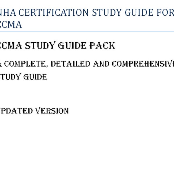 Nha Ccma Study Guide - Etsy Nha Ccma Study Guide - Etsy