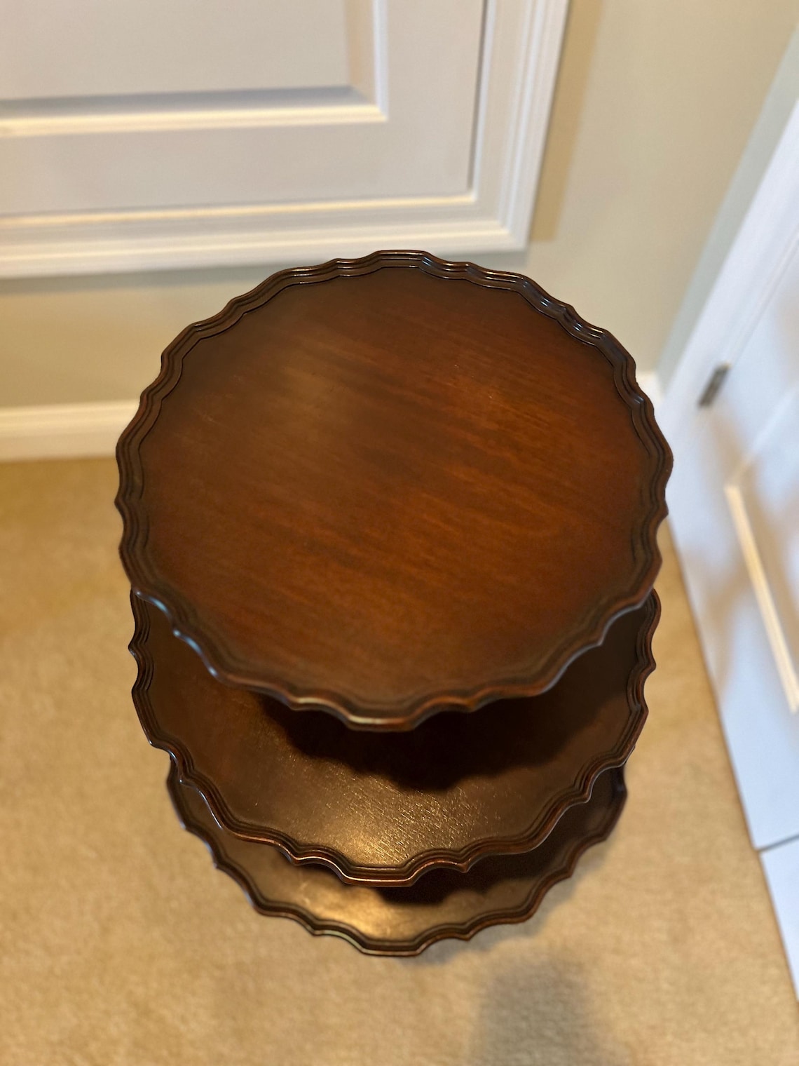 Antique 3 Tier Pie Crust Table by Ferguson Bro. Hoboken NJ 34” Tall ...