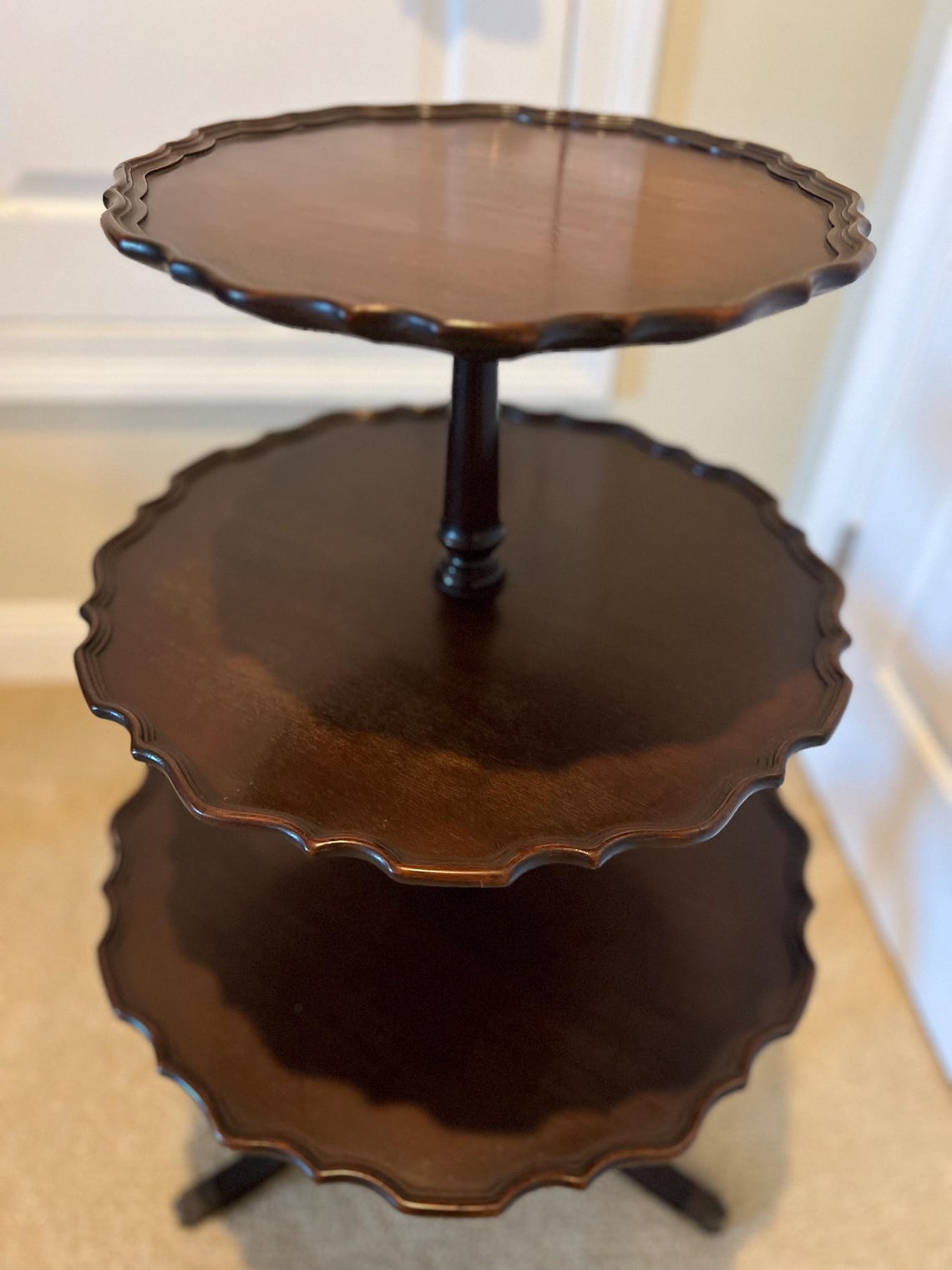 Antique 3 Tier Pie Crust Table by Ferguson Bro. Hoboken NJ 34” Tall ...