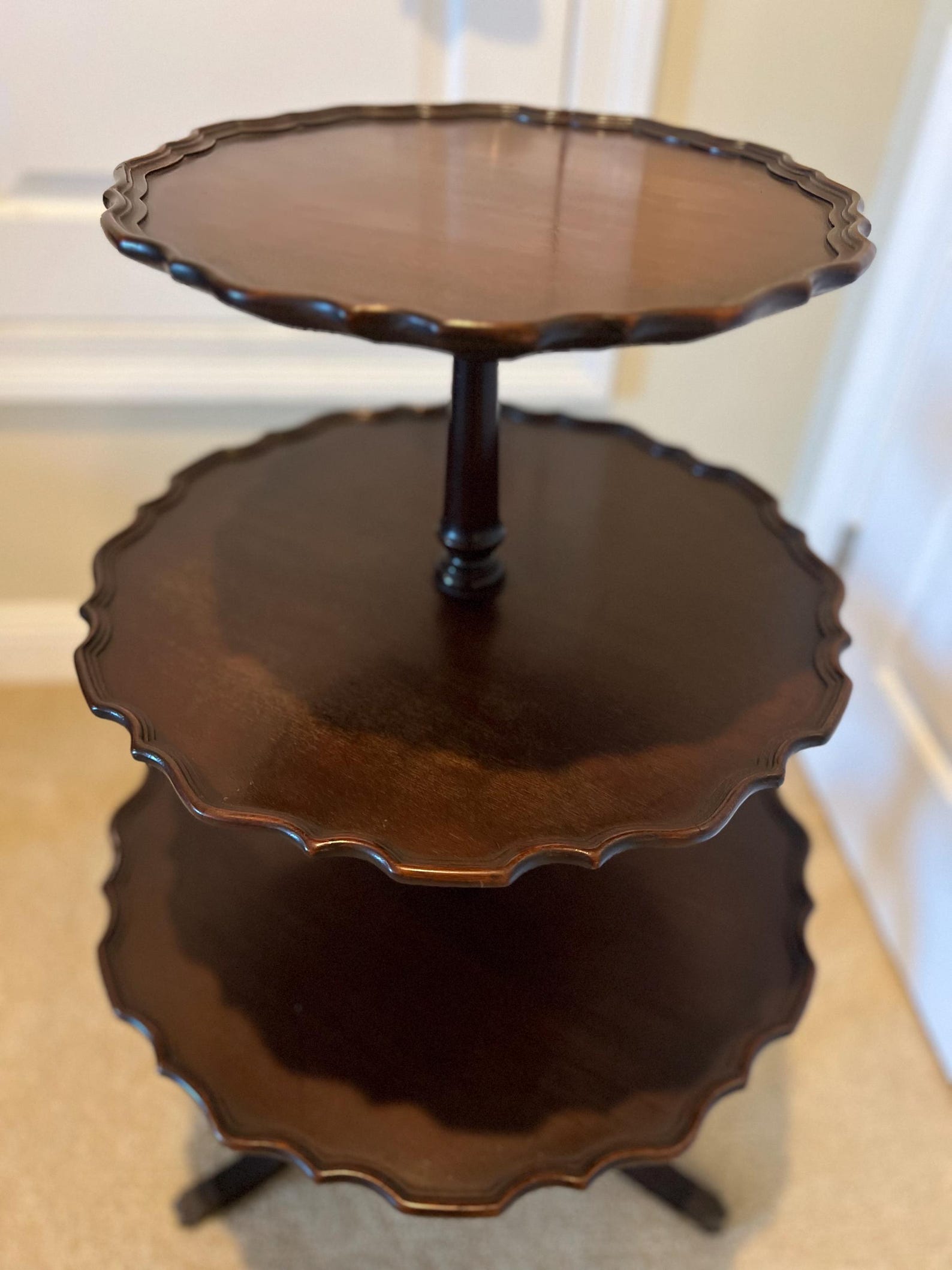 Antique 3 Tier Pie Crust Table by Ferguson Bro. Hoboken NJ 34” Tall ...