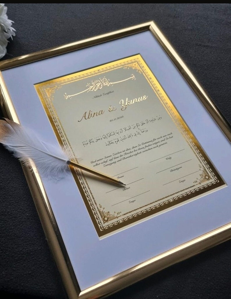 Nikah Nikkah Zertifikat DinA4 islamische Eheurkunde dini nikah - Etsy ...