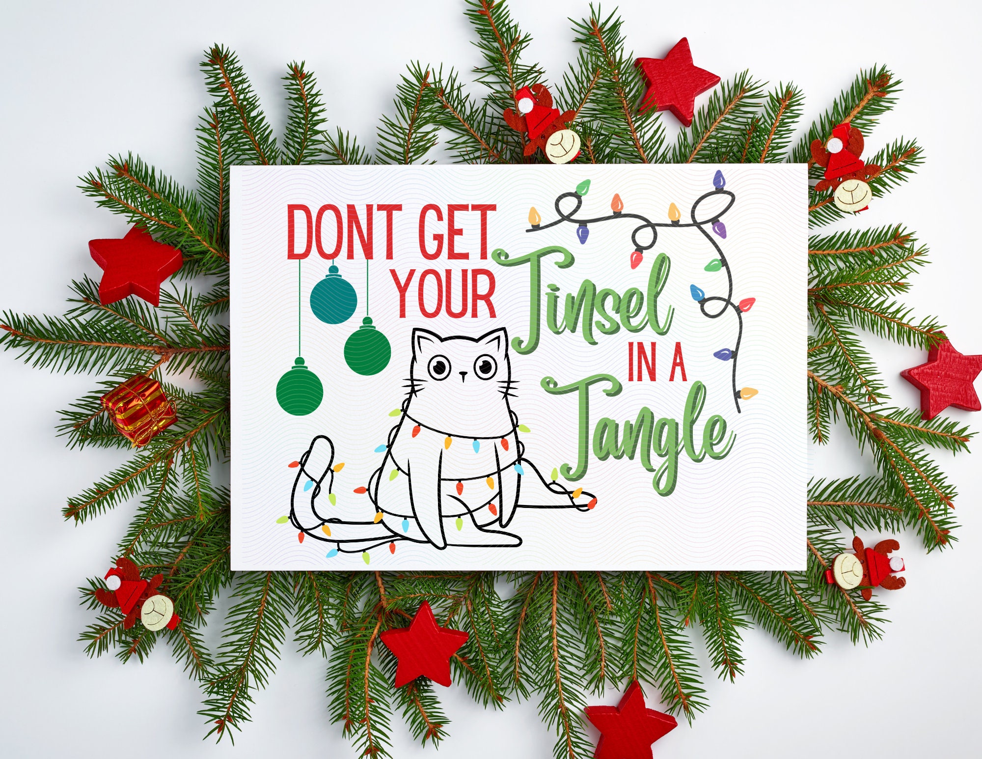 Don't Get Your Tinsel in a Tangle SVG PNG Digital File Design Christmas ...