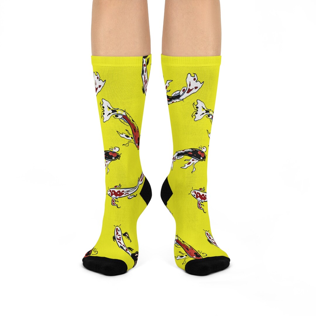Koi Fish Crew Socks (yellow) - Etsy