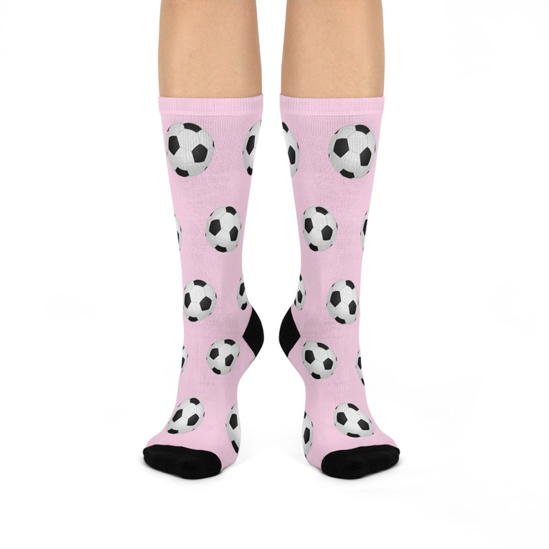 Soccer Ball Crew Socks (pink) - Etsy
