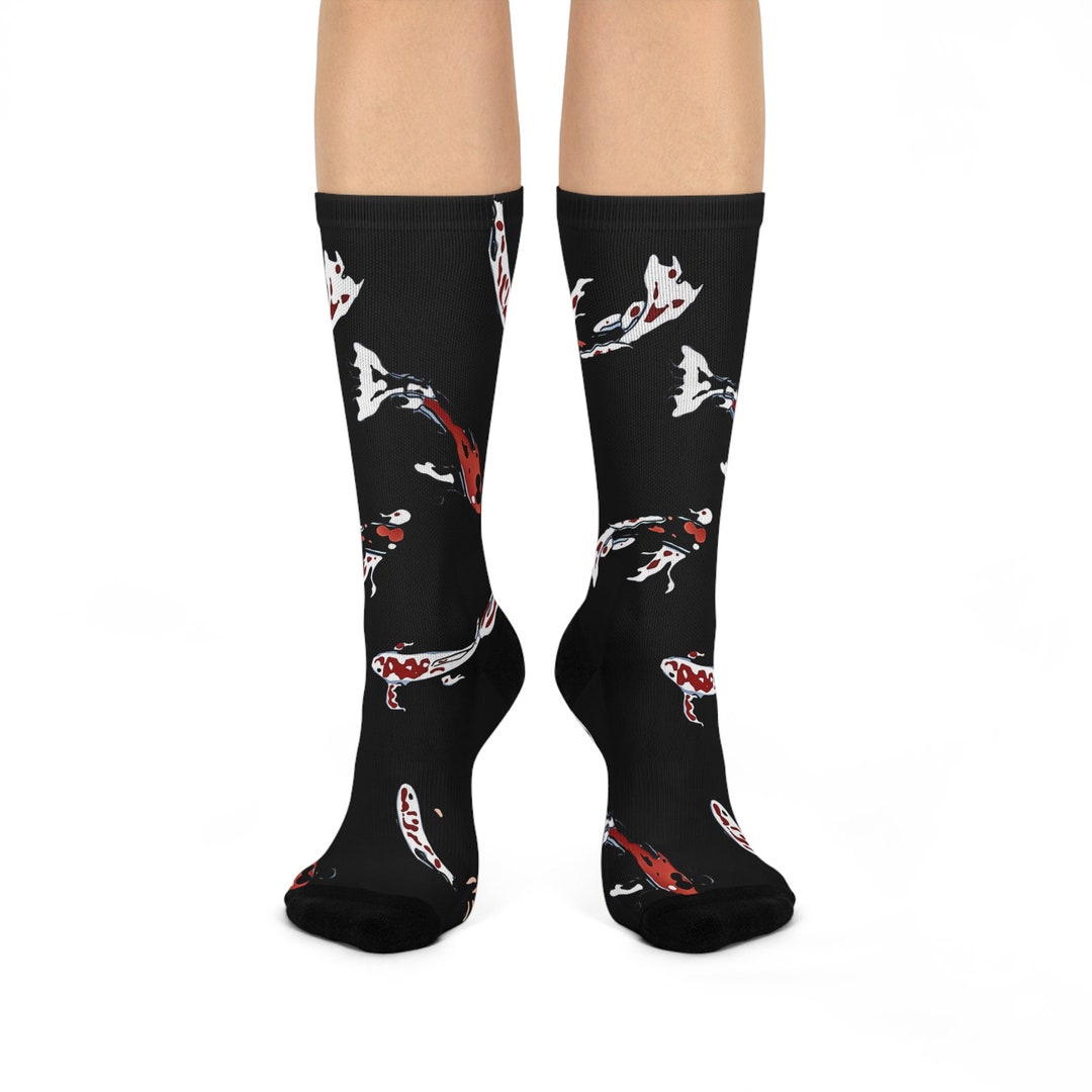 Koi Fish Crew Socks (black) - Etsy