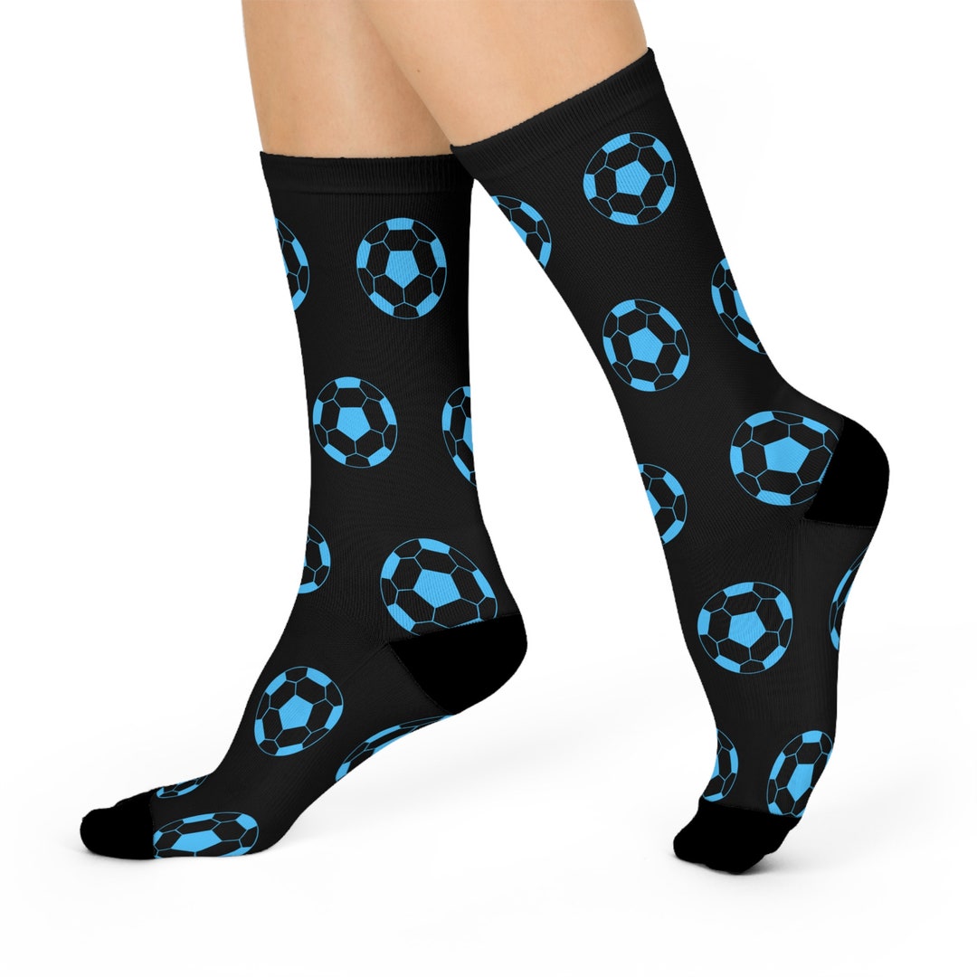 Soccer Ball Crew Socks (blue) - Etsy
