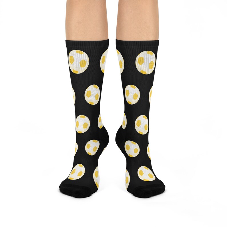 Soccer Ball Crew Socks (black, White & Yellow) - Etsy