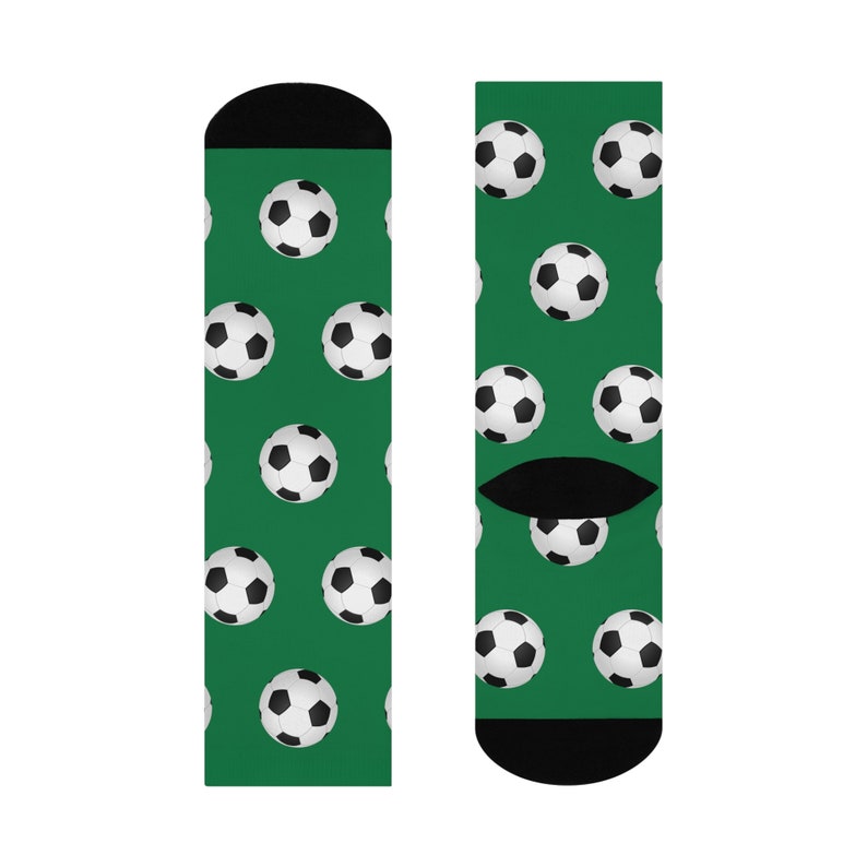 Soccer Ball Crew Socks (dark Green) - Etsy