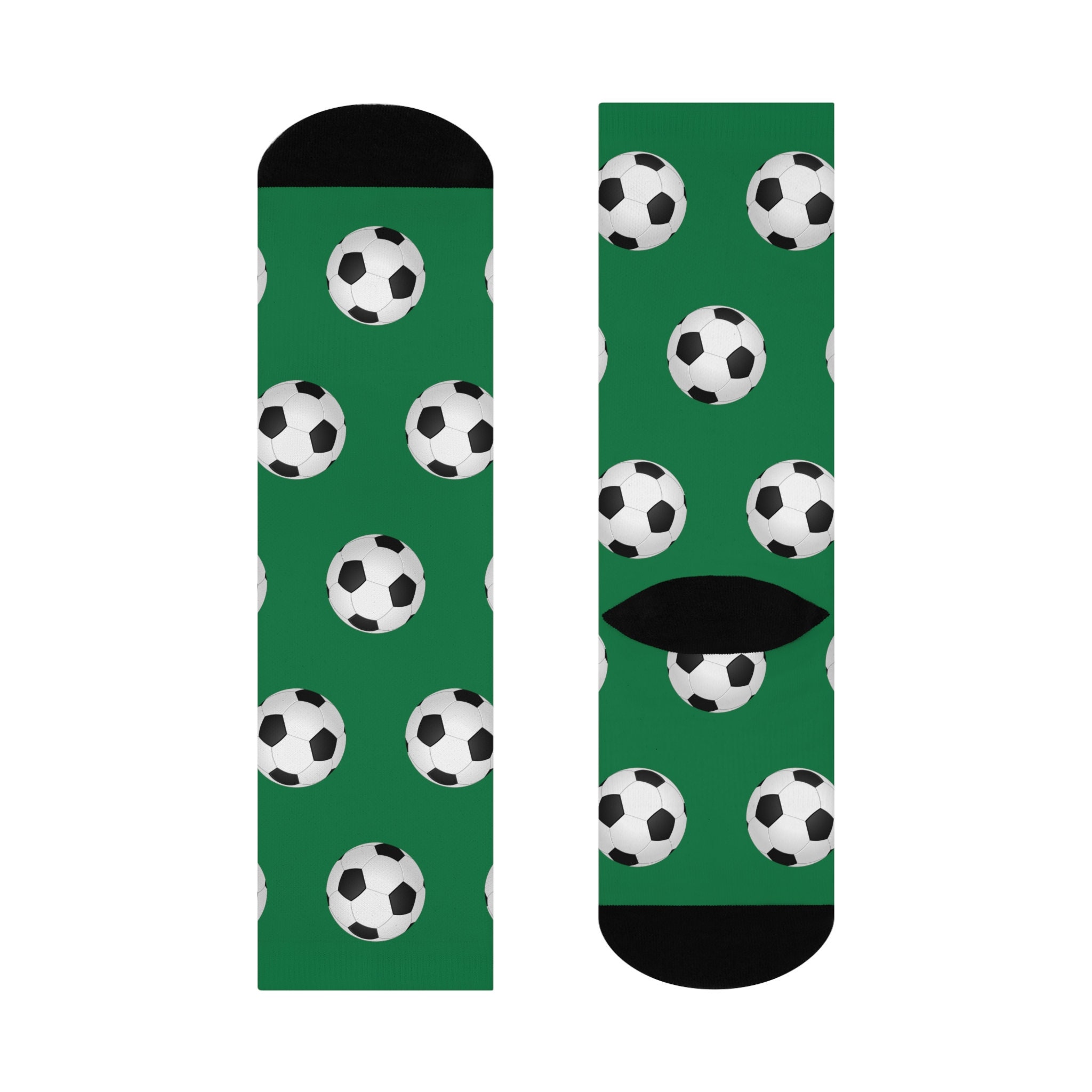 Soccer Ball Crew Socks (dark Green) - Etsy