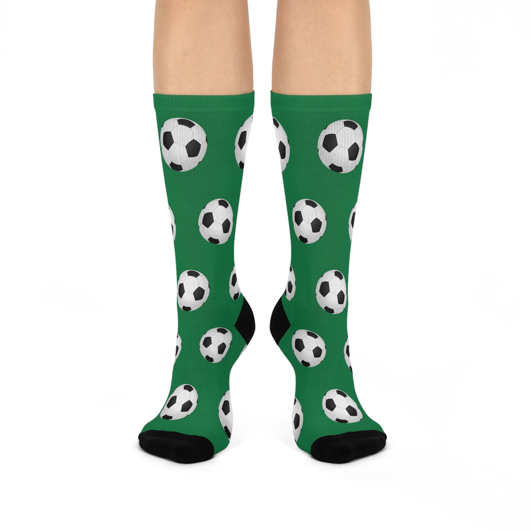 Soccer Ball Crew Socks (dark Green) - Etsy