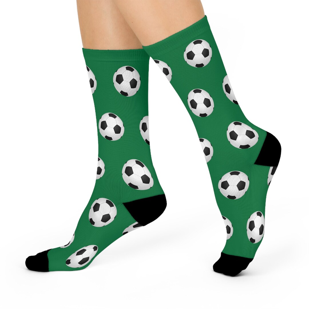 Soccer Ball Crew Socks dark Green - Etsy