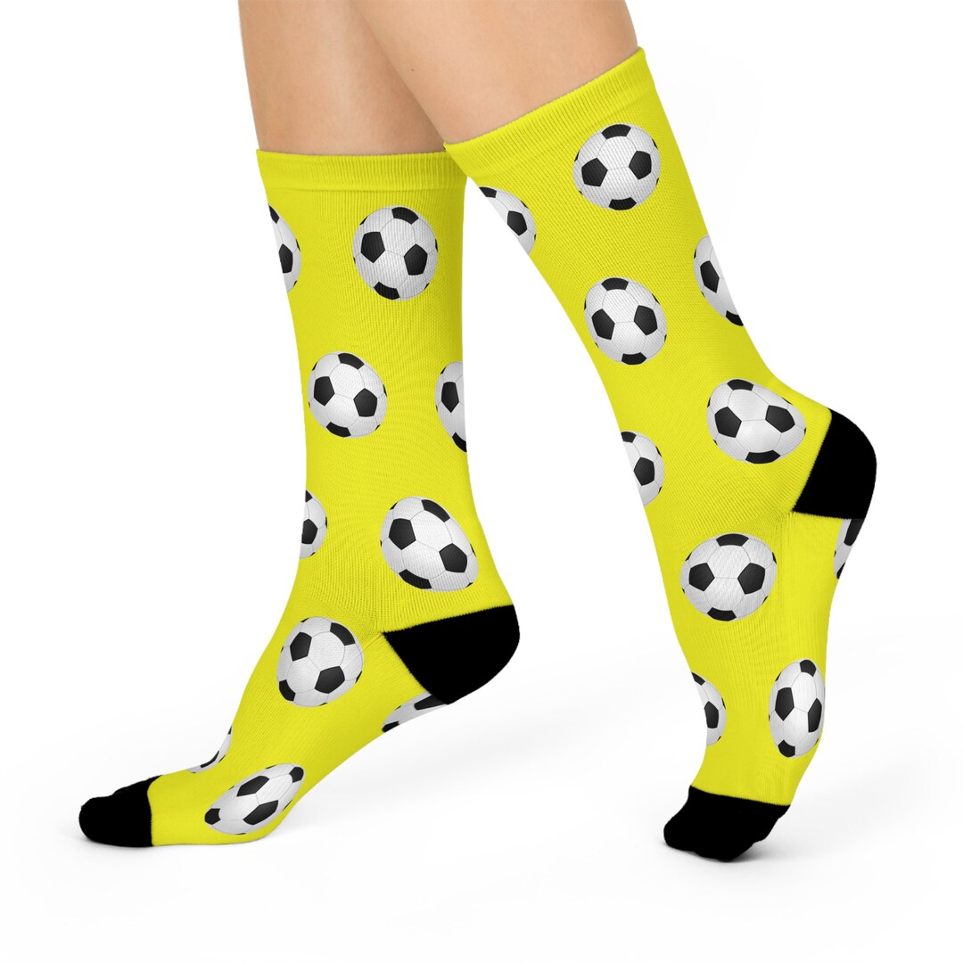 Soccer Ball Crew Socks (yellow) - Etsy