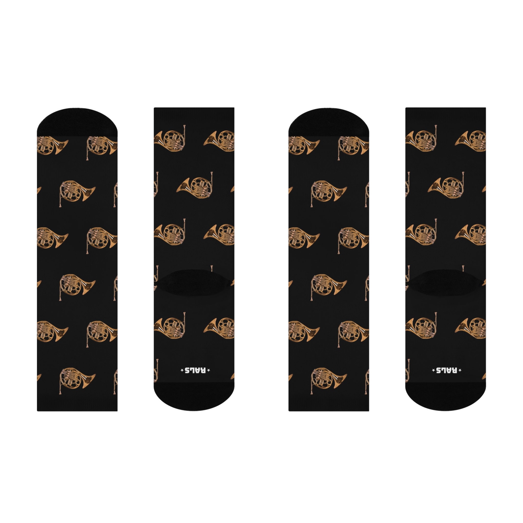 French Horn Crew Socks | Unique Classical Orchestra Gift for Music ...