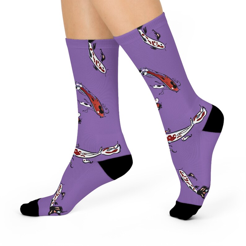 Koi Fish Crew Socks (purple) - Etsy