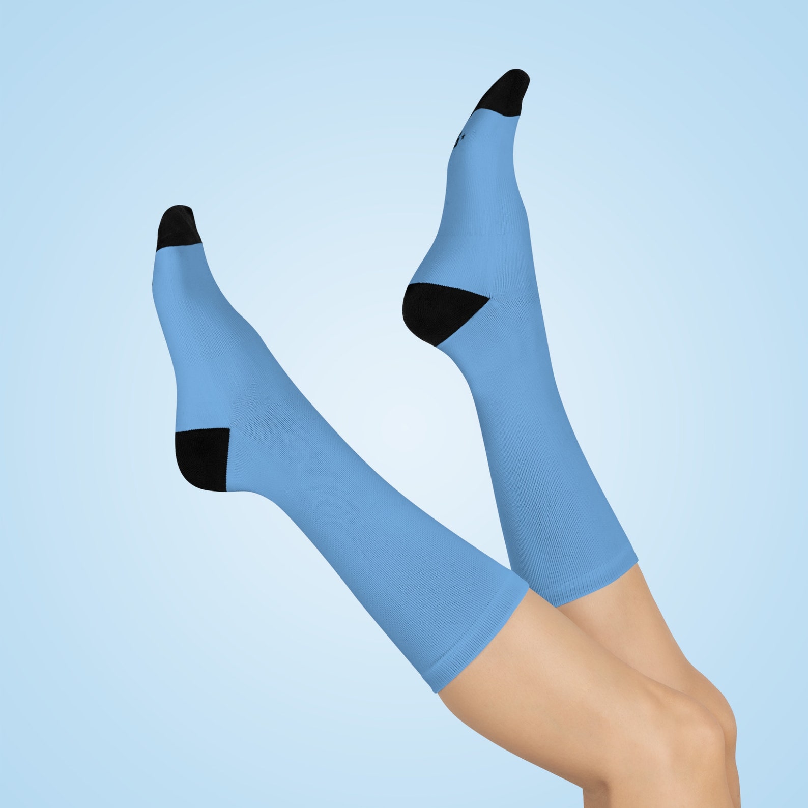 Light Blue Crew Socks for Men and Women | Solid Dress and Casual ...