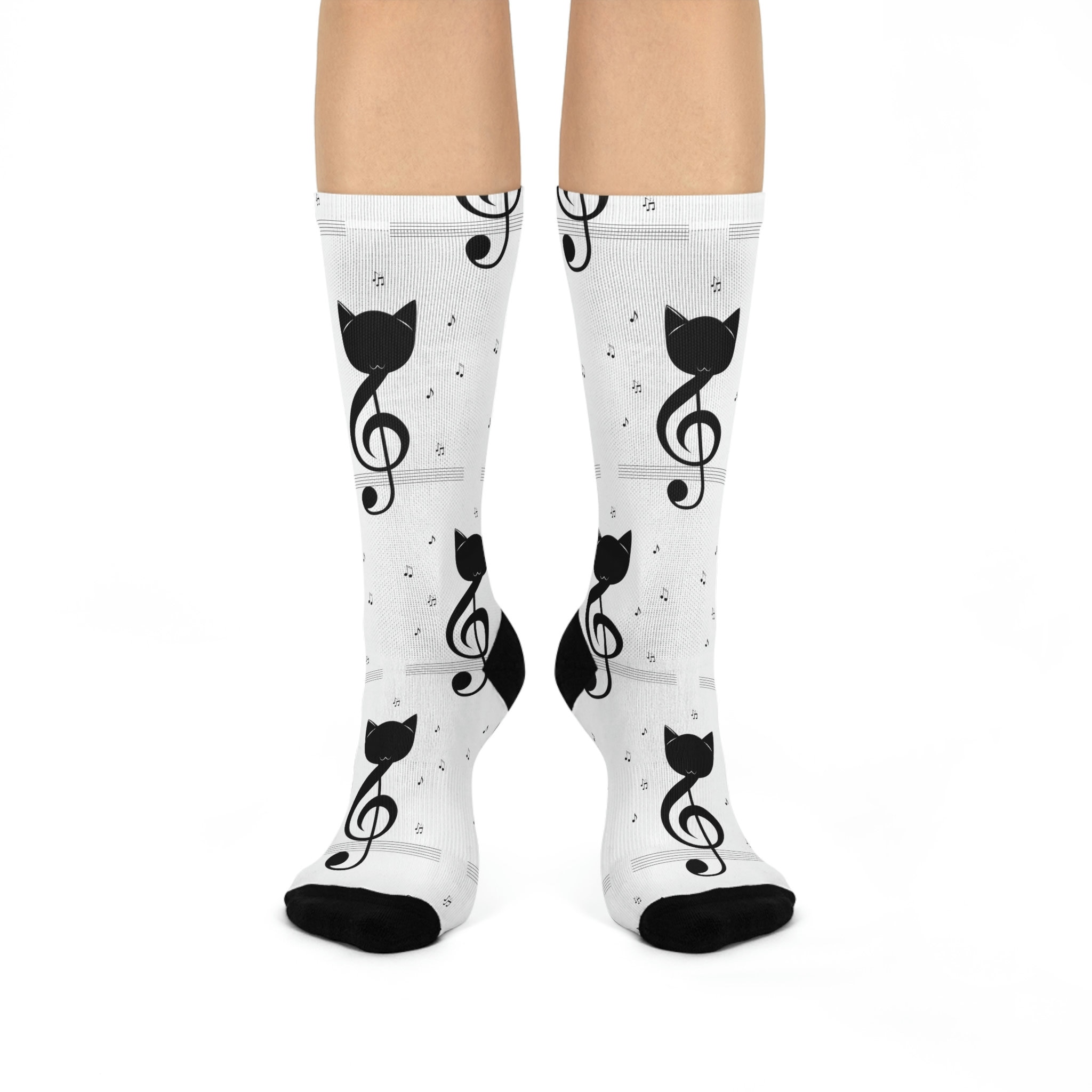 Music Cat Socks white Perfect Music Note Gift for String - Etsy