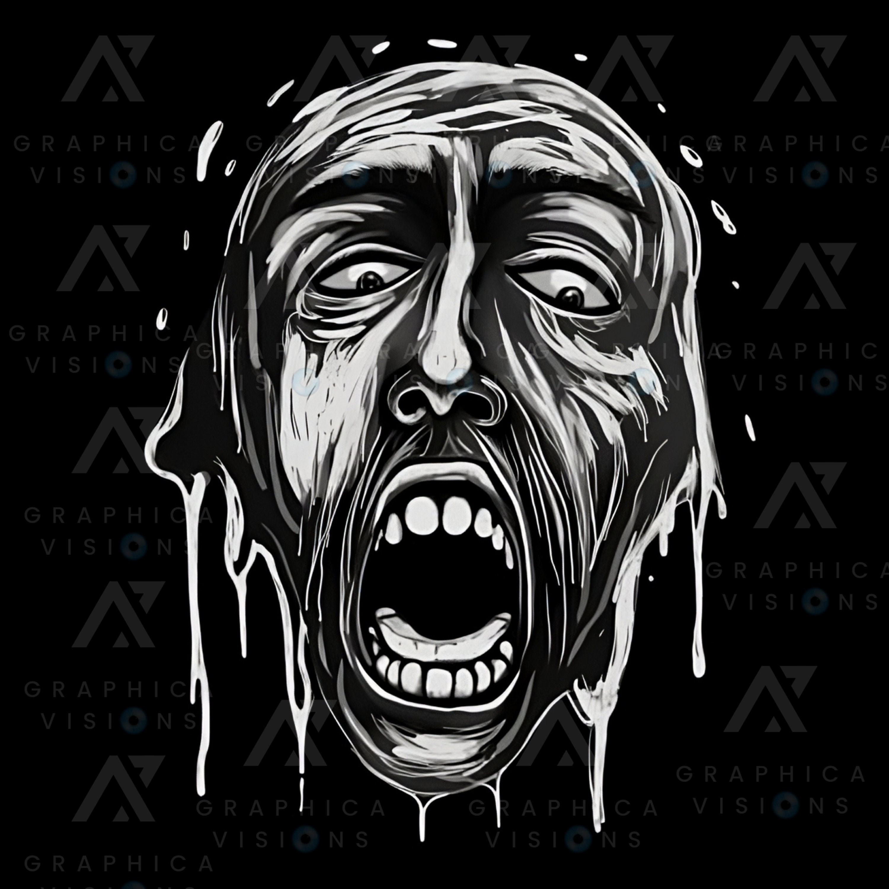 Screaming Face Drawing