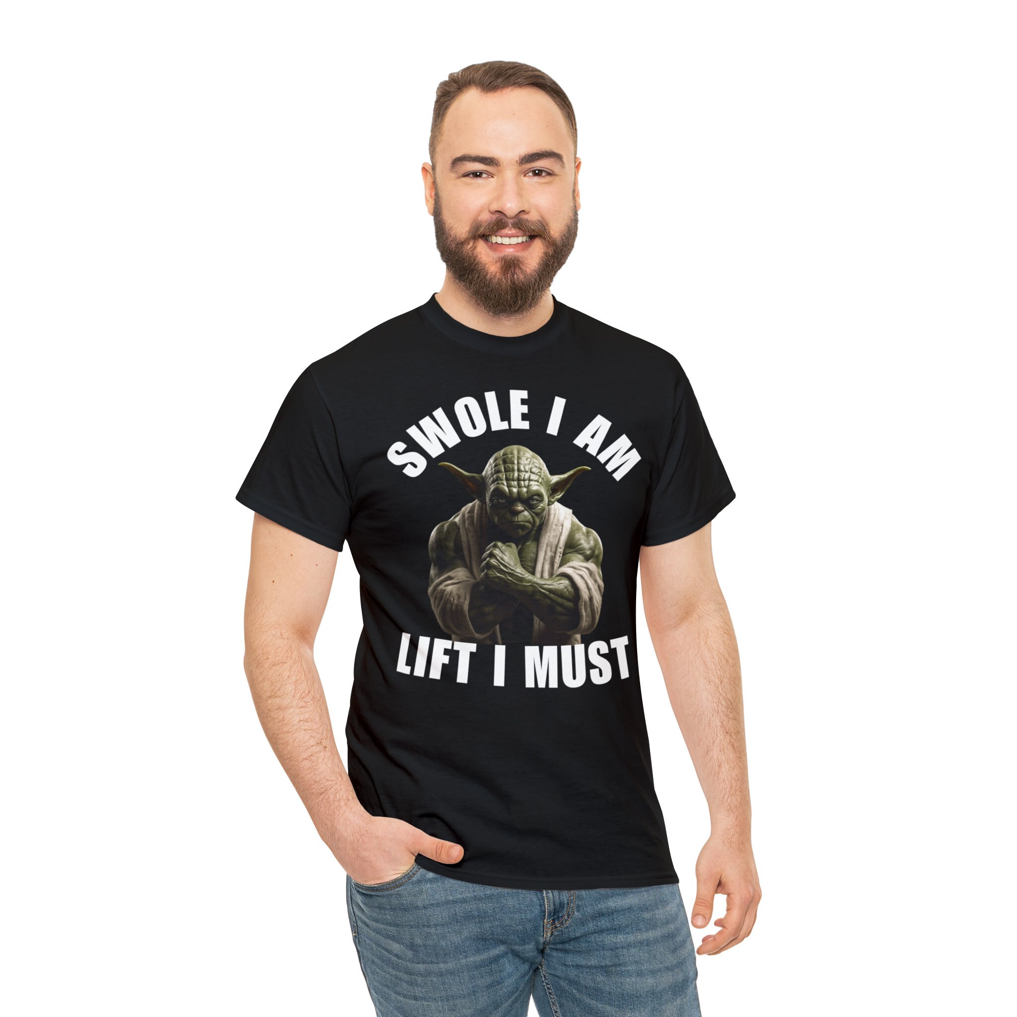 Muscular Yoda Gym T-shirt Swole I Am Lift I Must Star Wars - Etsy UK
