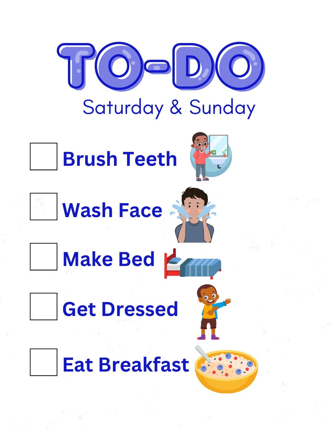 ADHD Kids Morning Checklist - Etsy