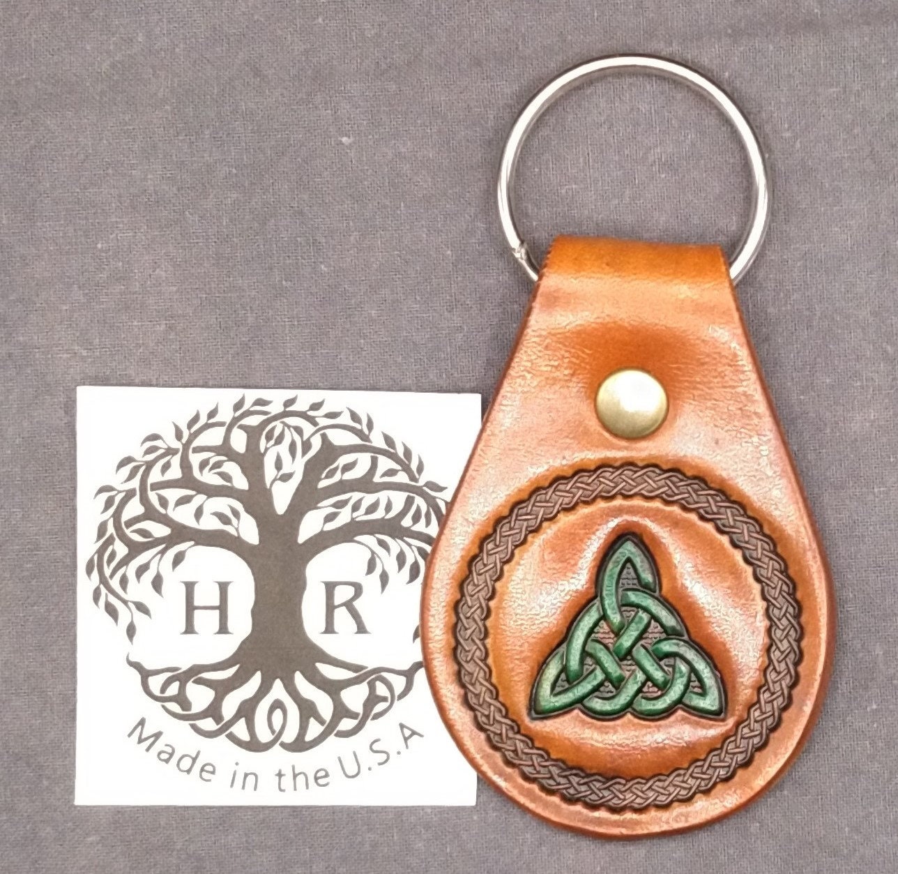 Celtic Trinity Knot, Triquetra Key Fob, Leather - Etsy