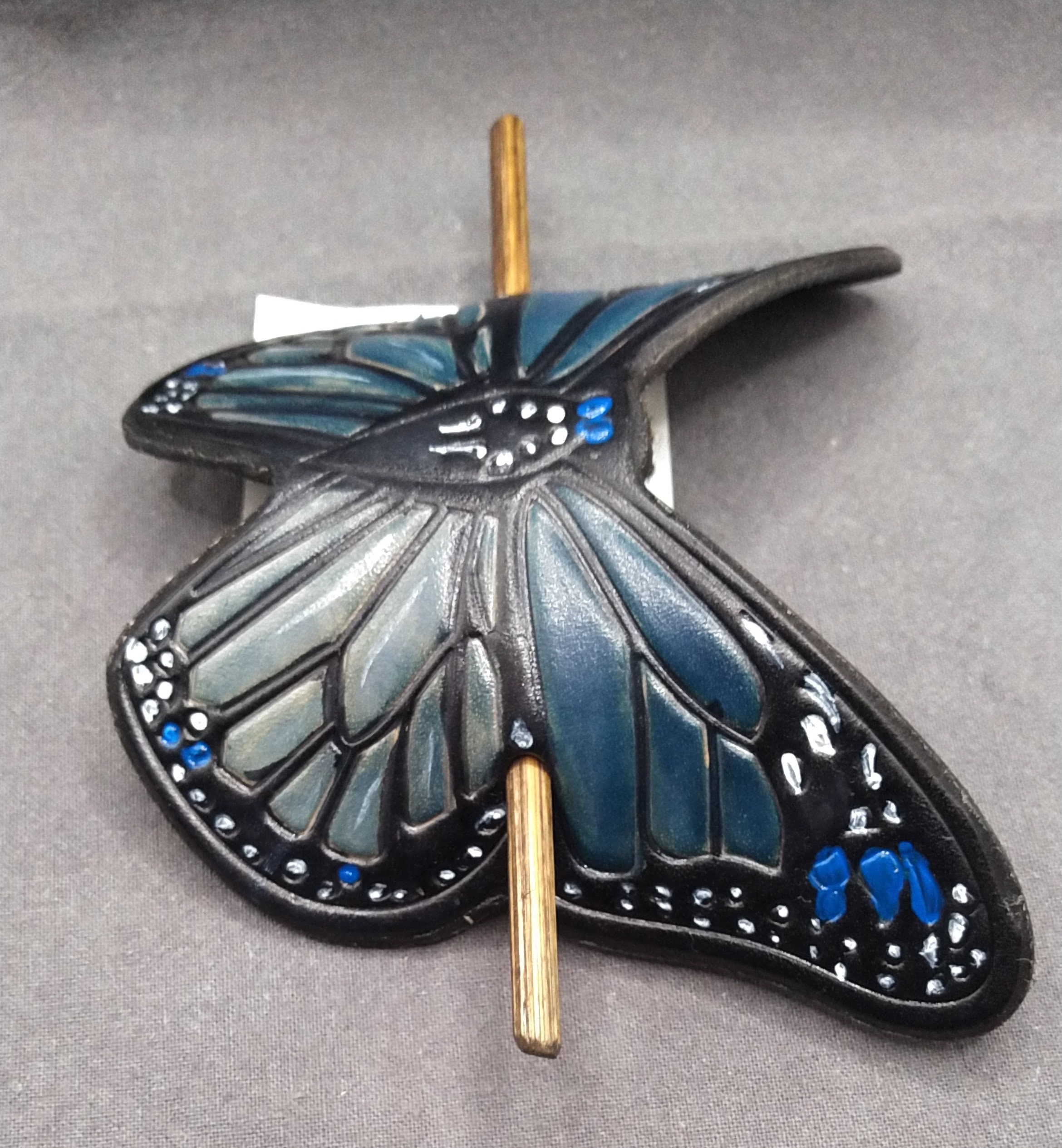 Monarch Butterfly Leather Hair Barrette - Etsy