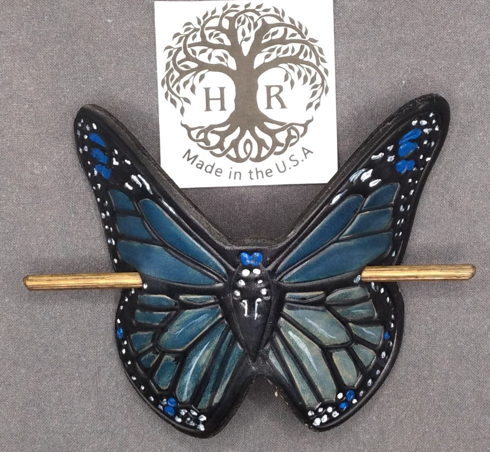 Monarch Butterfly Leather Hair Barrette - Etsy