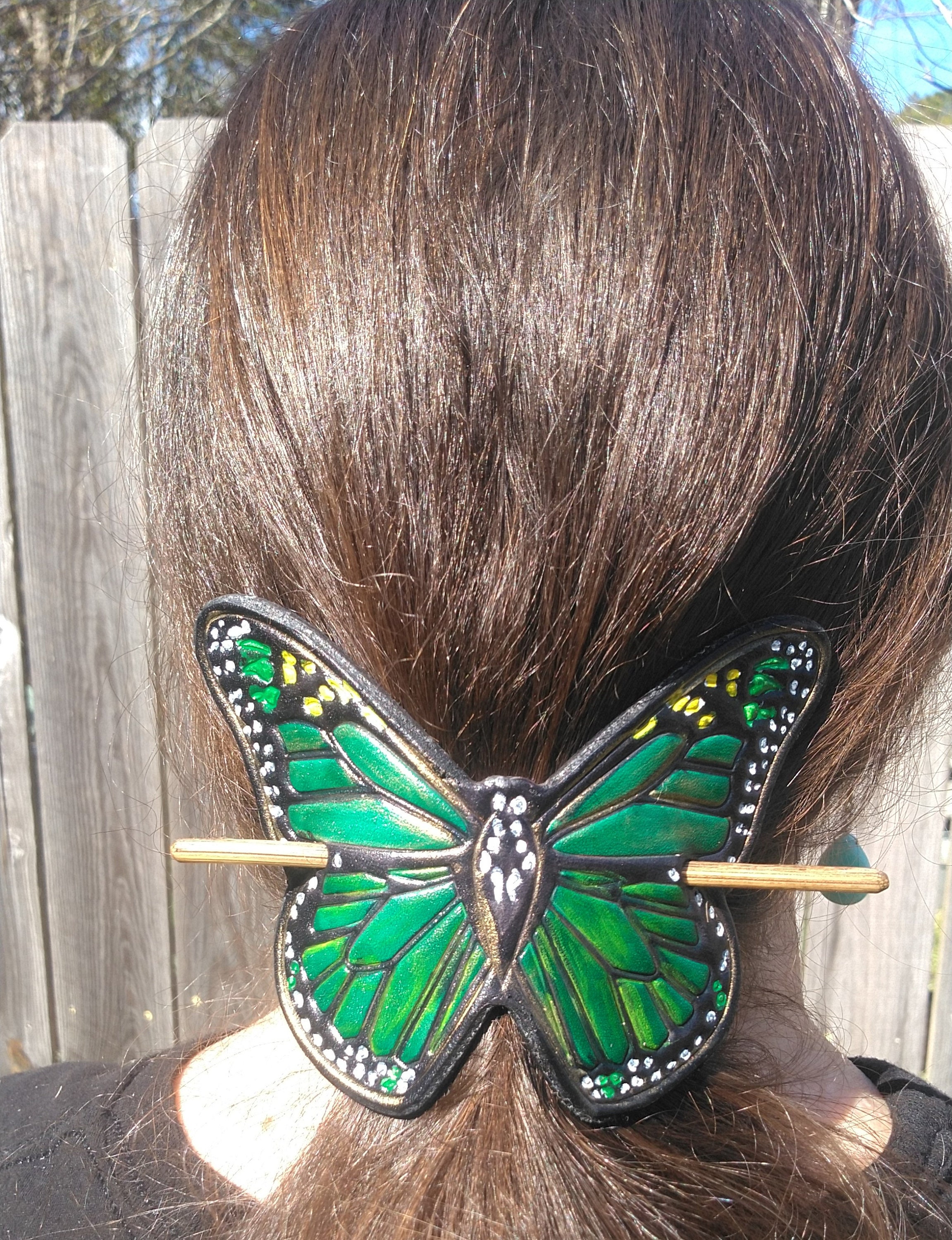 Monarch Butterfly Leather Hair Barrette - Etsy