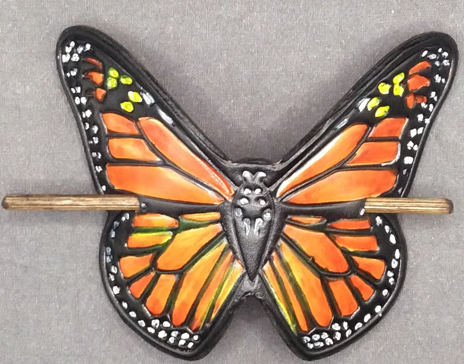 Monarch Butterfly Leather Hair Barrette - Etsy
