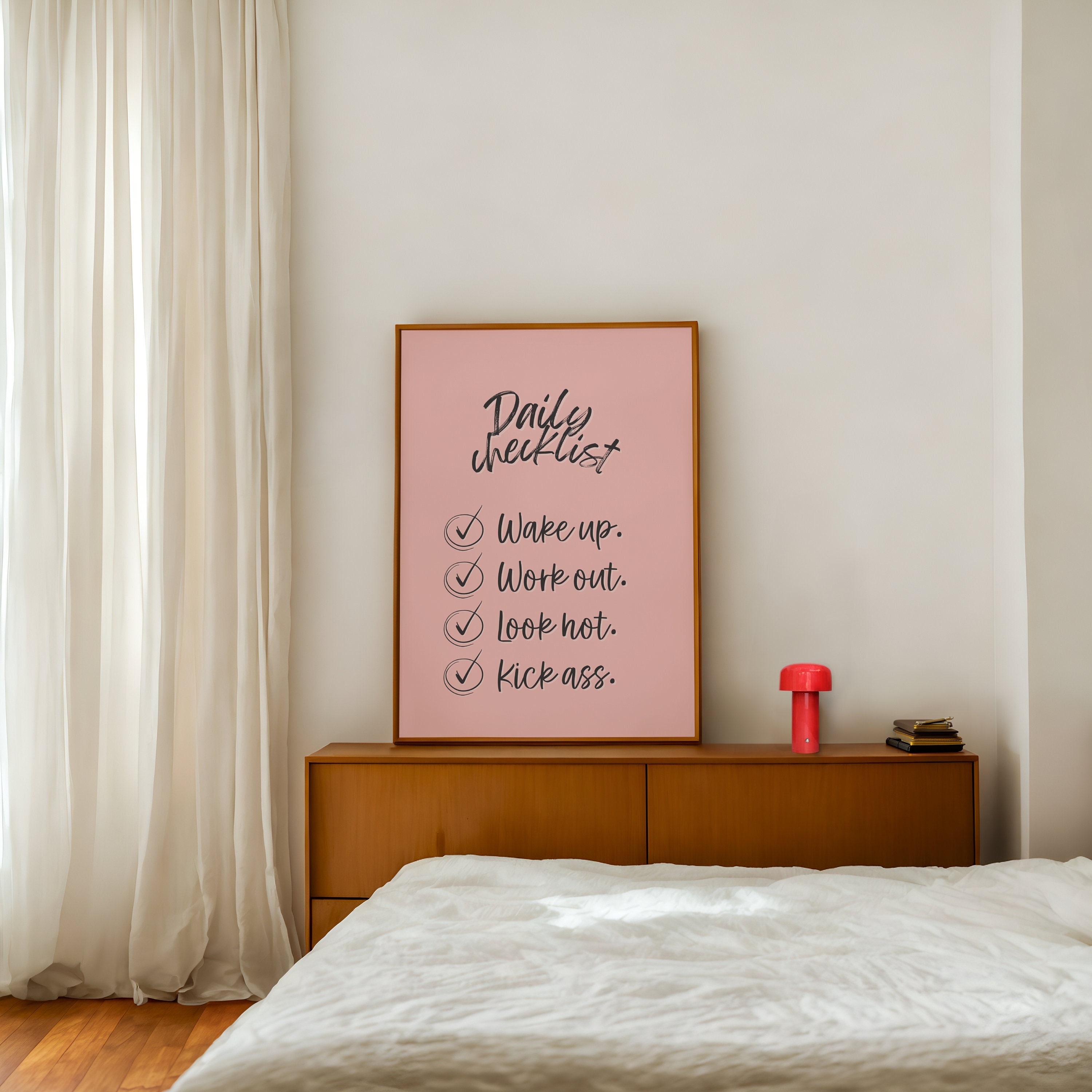 Daily Checklist Poster Checklist Wall Sign Daily Motivation Print - Etsy