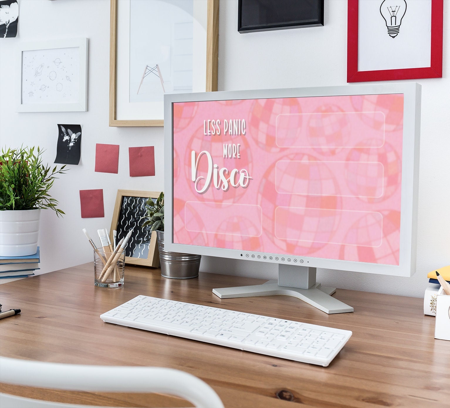 Canva Desktop Wallpaper Icon Organizer MacBook Wallpaper Disco 70's ...