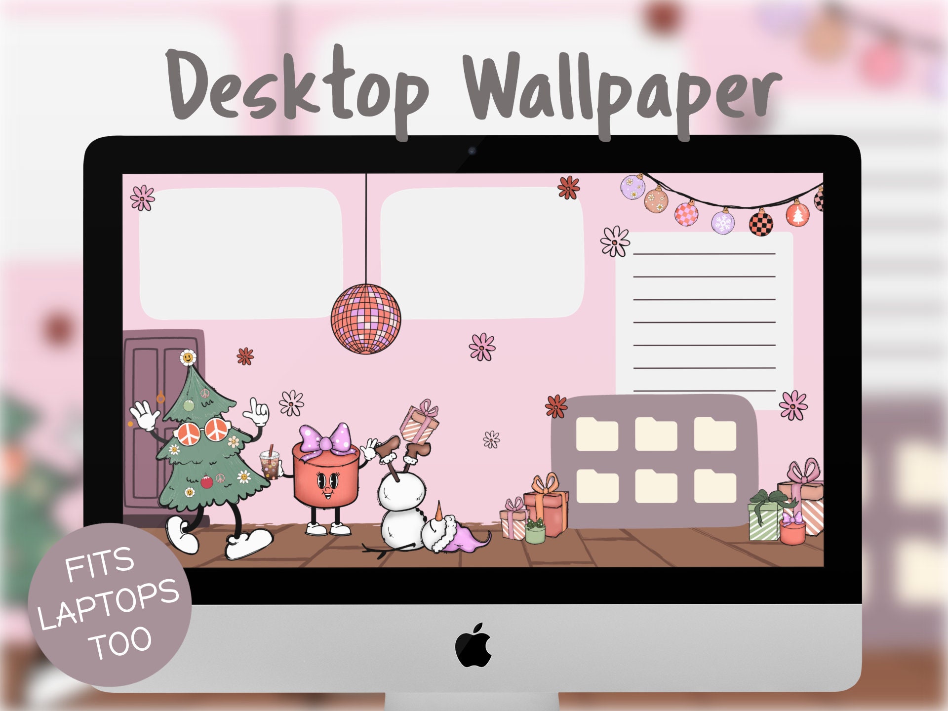 Desktop Wallpaper Organizer Pink | Christmas Desktop Wallpaper ...