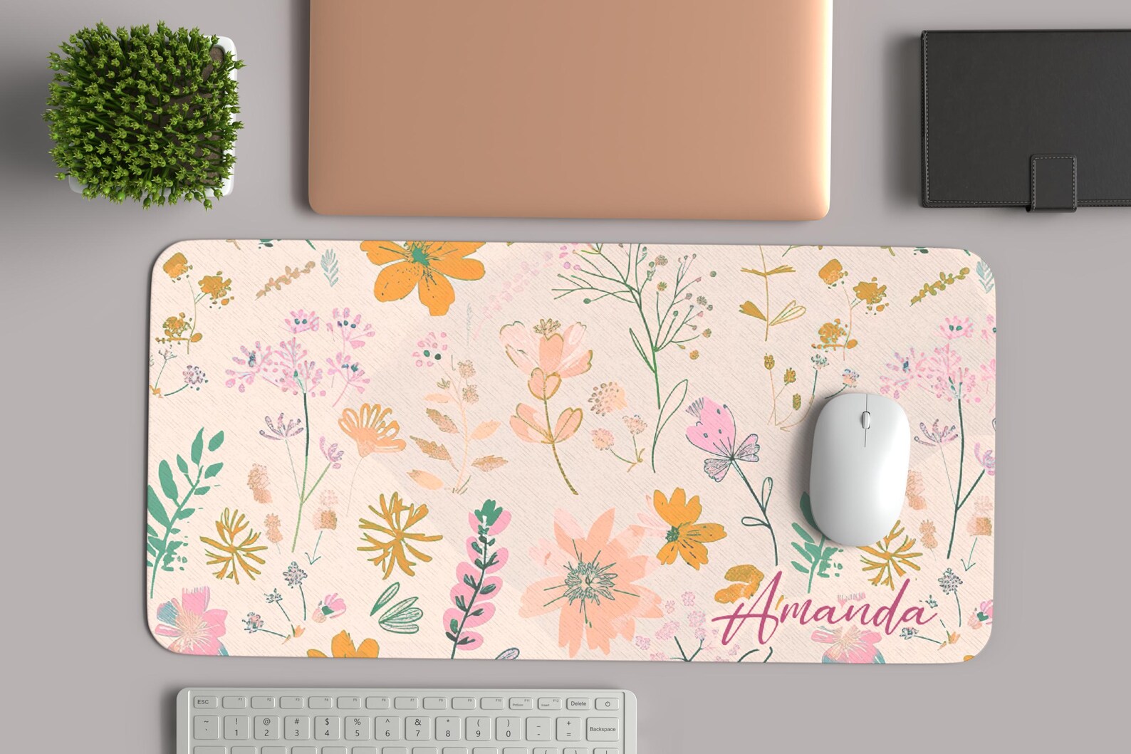 Personalized Desk Mats for Nurses, Teachers | Botanical Mousepad ...