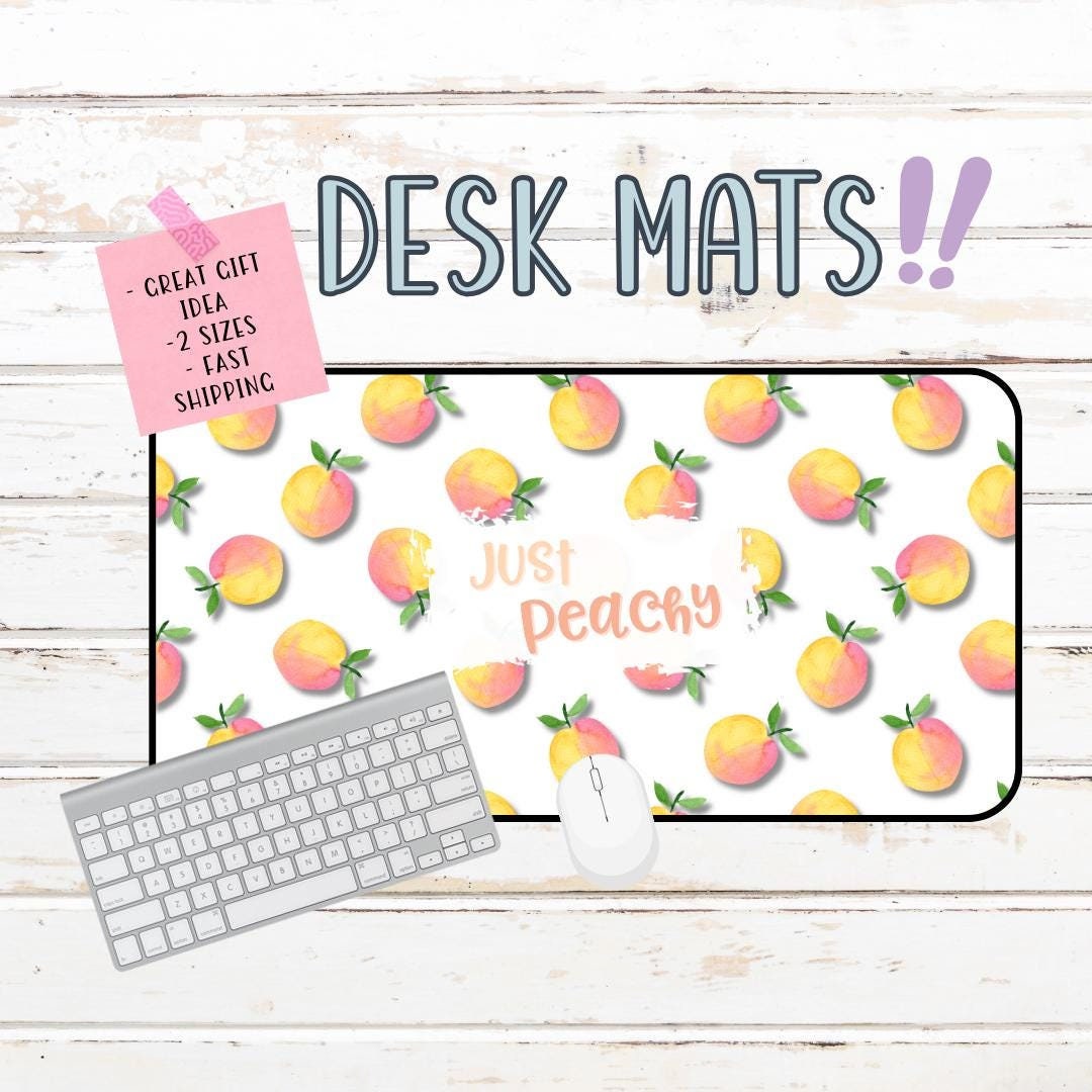 Just Peachy Desk Mat | Peach Mouse Pad | Cubicle Decor | Desk Mat for ...